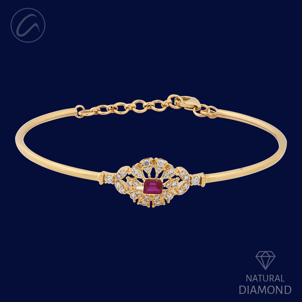 Captivating Timeless Floral Diamond + 18k Gold Bangle Bracelet – Andaaz Jewelers