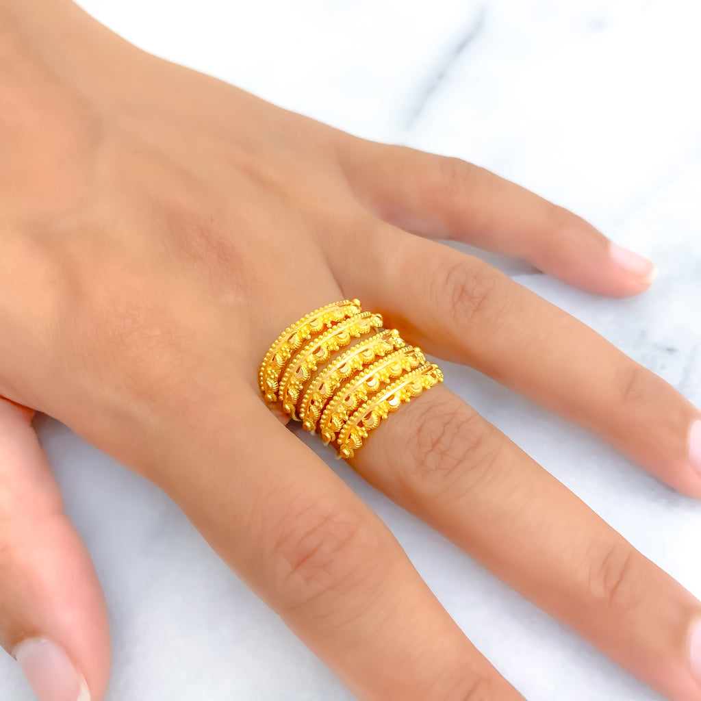 Detailed Extravagant 22K Gold Spiral Ring – Andaaz Jewelers