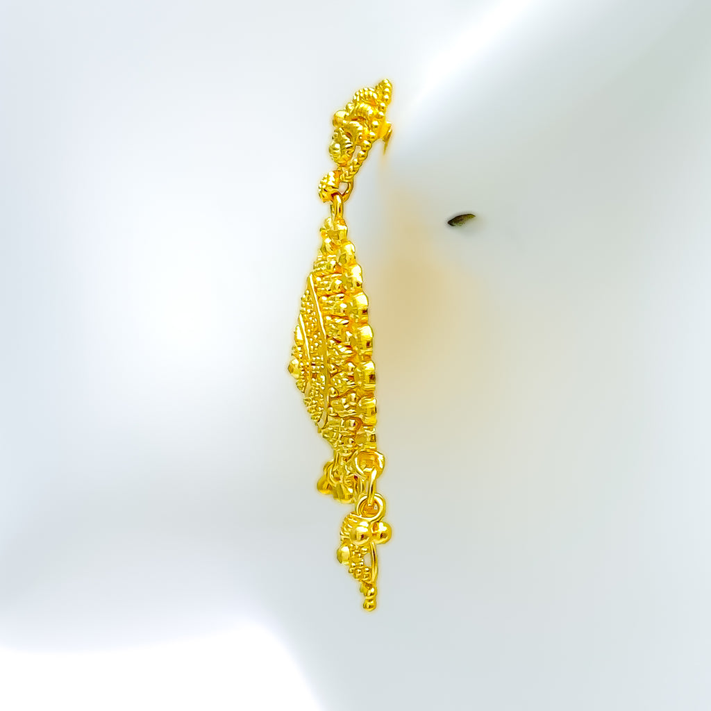 Striped Festive Drop 22k Gold Earrings – Andaaz Jewelers