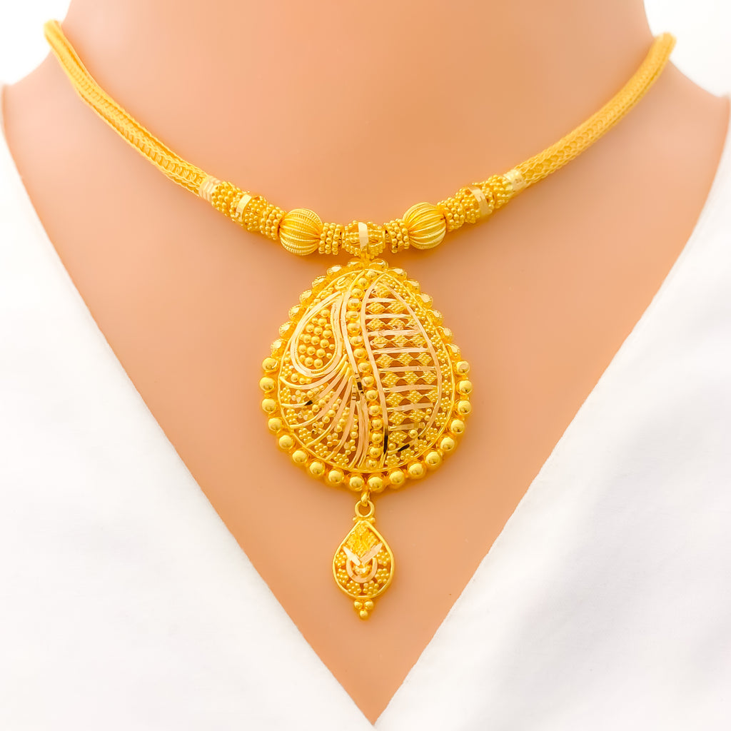 Gorgeous Striped Paisley Necklace Set – Andaaz Jewelers