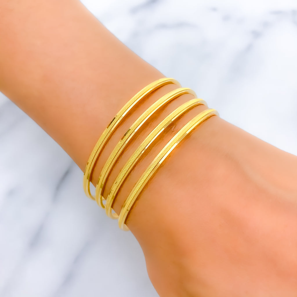 Refined Reflective 22K Gold Versatile Bangles – Andaaz Jewelers