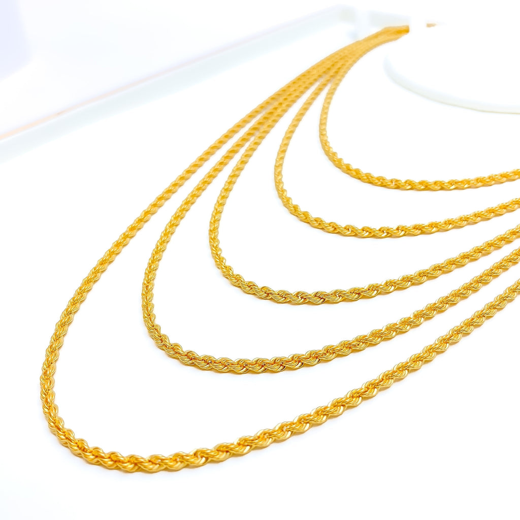 Slender Hollow 22k Gold Rope Chain - 22" – Andaaz Jewelers