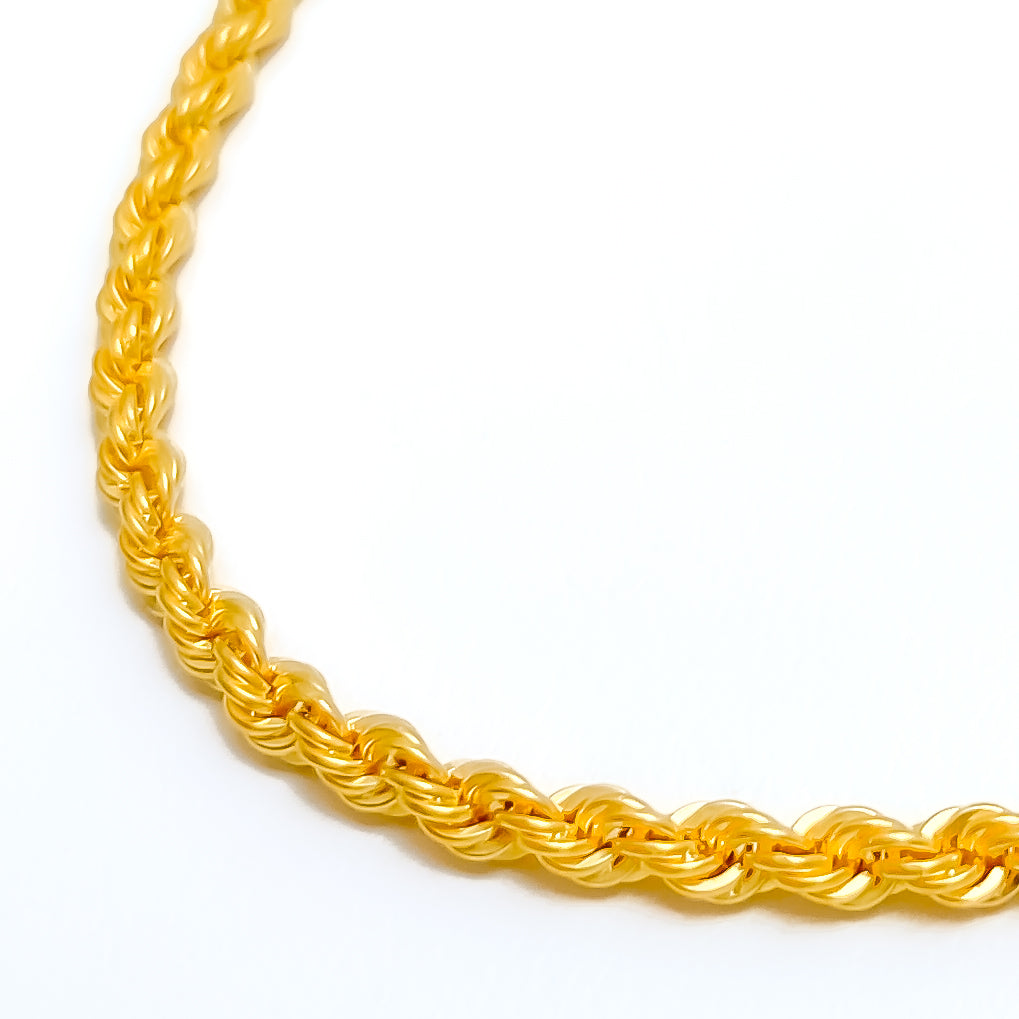 Slender Hollow 22k Gold Rope Chain - 22" – Andaaz Jewelers