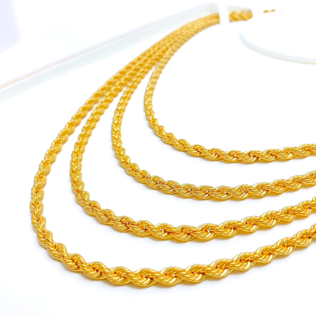 Thick 22k Gold Hollow Rope Chain - 22" – Andaaz Jewelers