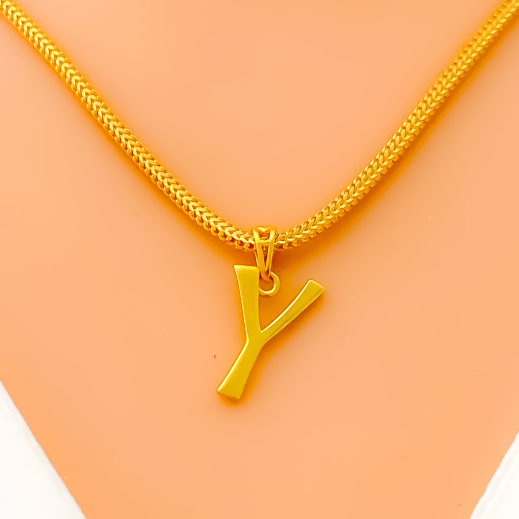 Y - 22k Gold Letter Pendant – Andaaz Jewelers