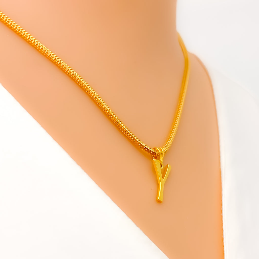 Y - 22k Gold Letter Pendant – Andaaz Jewelers