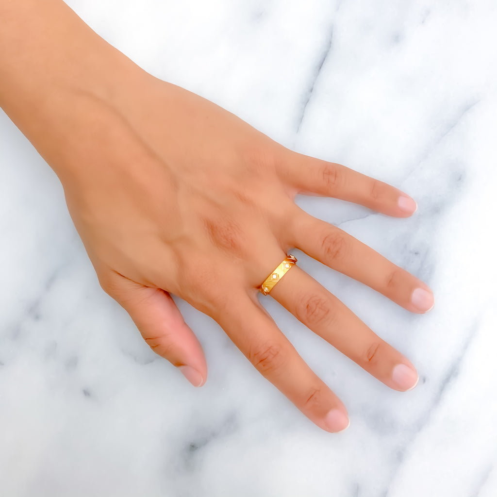 Majestic Priceless 21k Gold CZ Band – Andaaz Jewelers