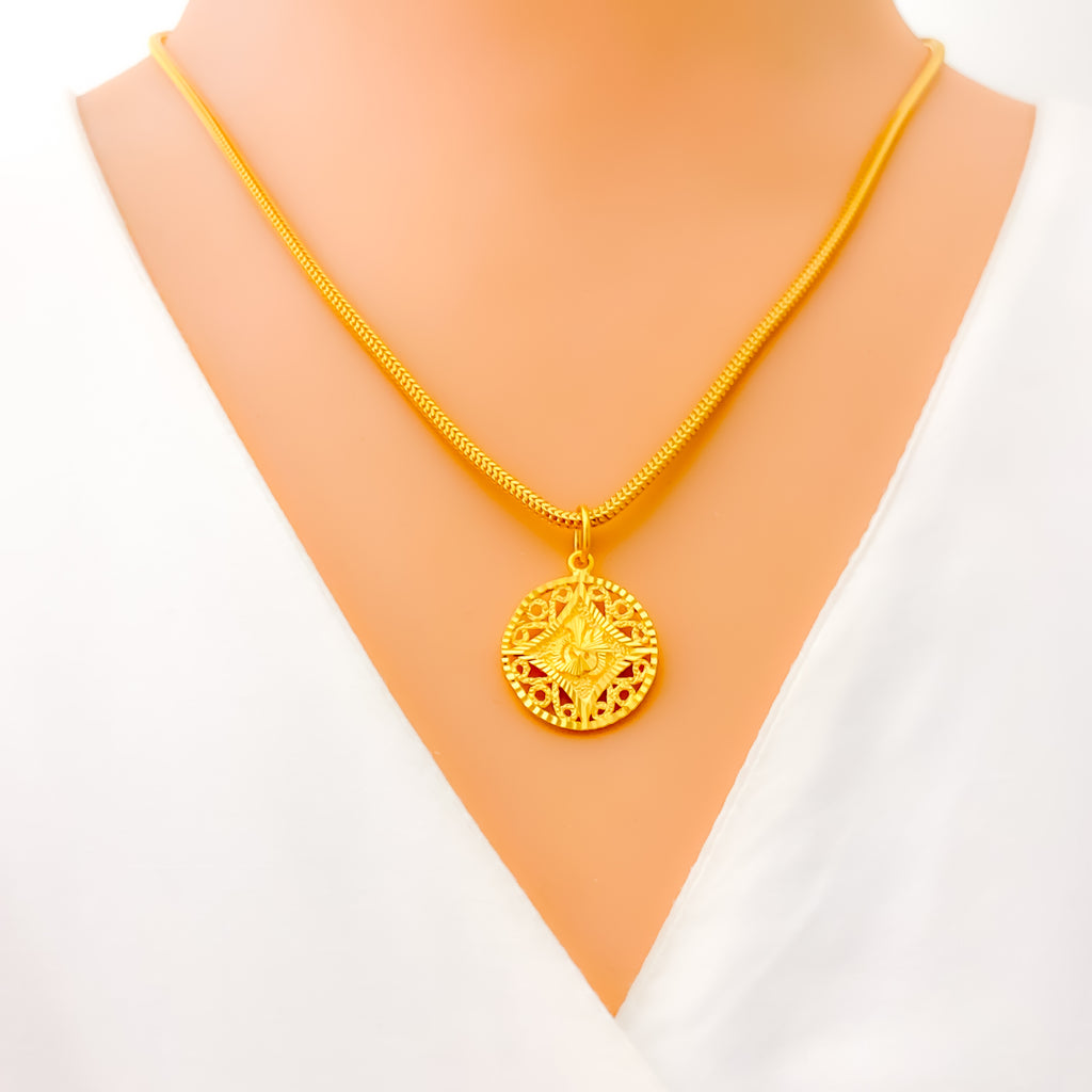 Decorative Delightful 22k Gold Allah Pendant – Andaaz Jewelers