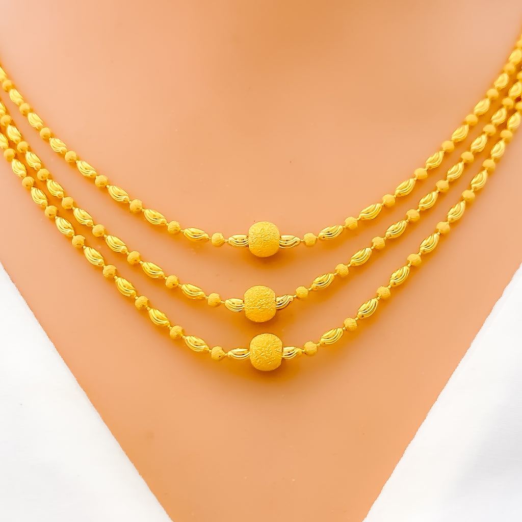 Classy Triple Lara 22k Gold Necklace – Andaaz Jewelers