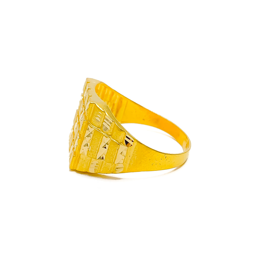 Geometric Lush Men's 22k Gold Ring – Andaaz Jewelers
