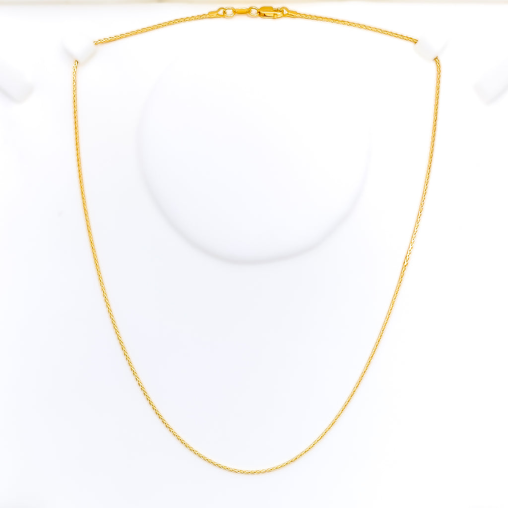 Extra Thin Wheat 22K Gold Chain - 16" – Andaaz Jewelers