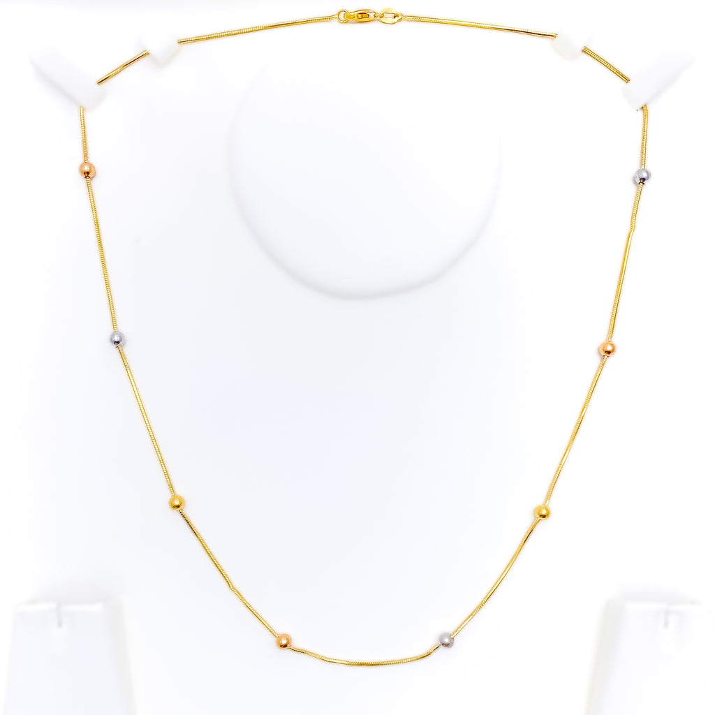 Multi-Tone Orb Snake 22K Gold Chain - 20" – Andaaz Jewelers