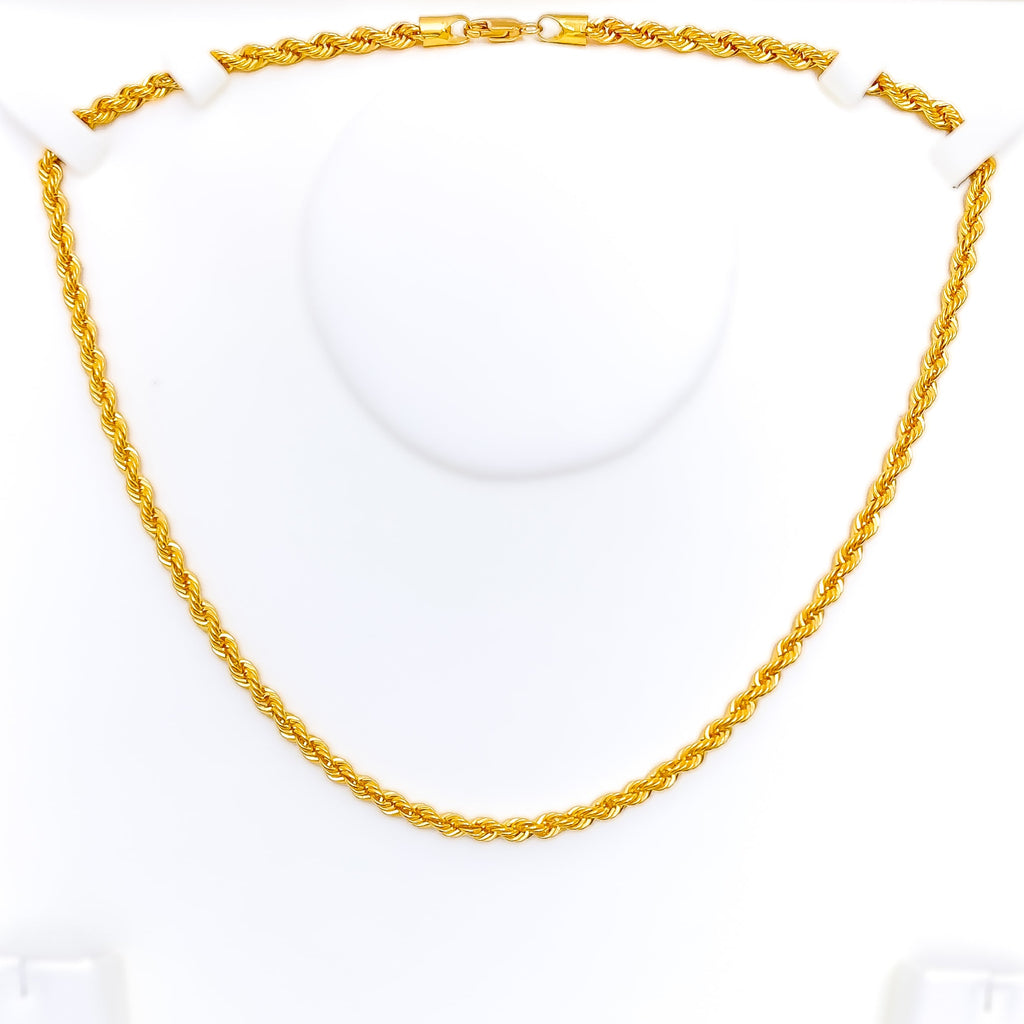 Medium Hollow 22K Gold Rope Chain - 18" – Andaaz Jewelers
