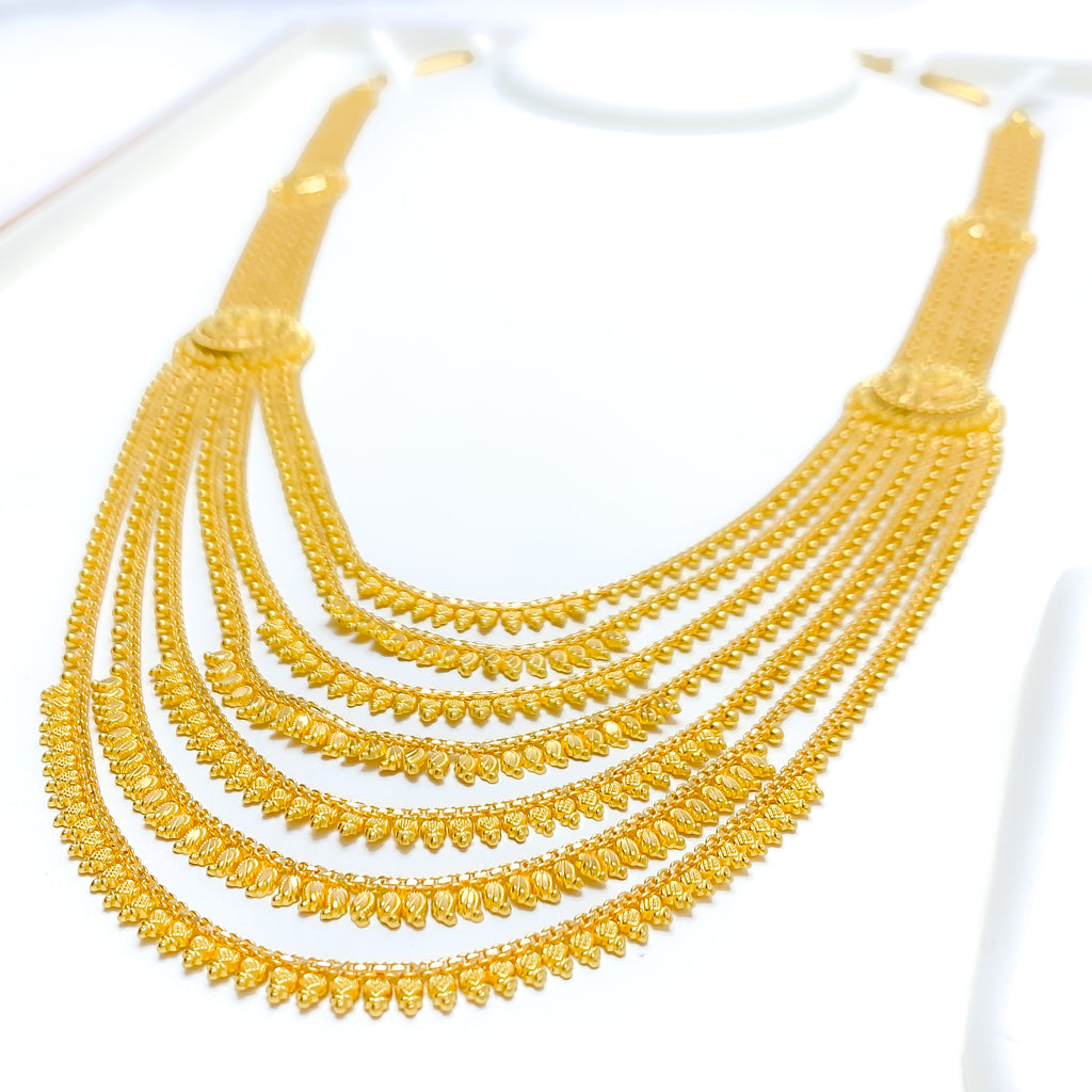 Extravagant Traditional 22k Gold Long Layered Necklace - PART 1 ...