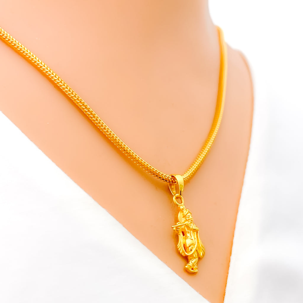 Bright Radiant 22k Gold Shri Krishna Pendant – Andaaz Jewelers