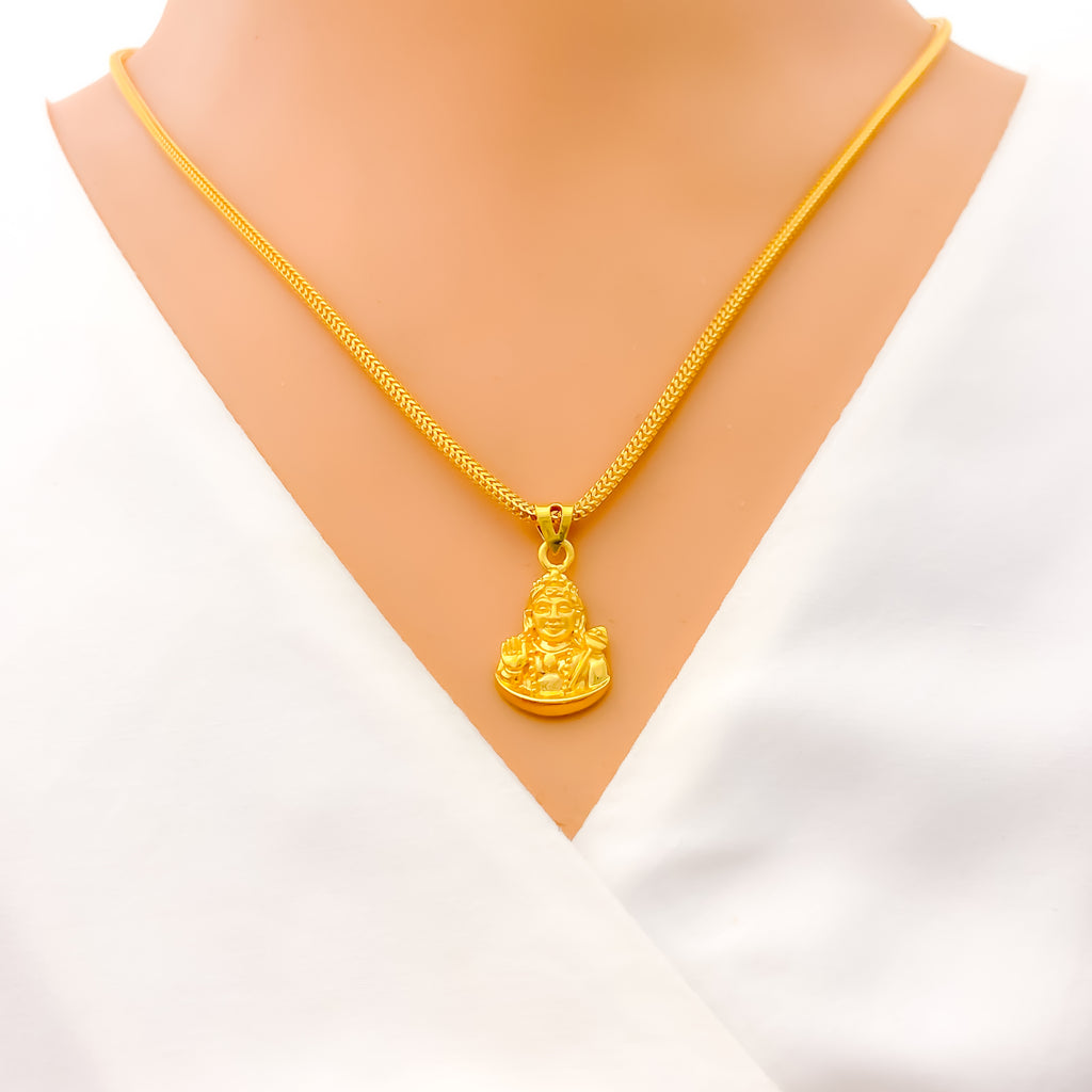 Ethereal Elegant 22k Gold Murugan Swami Pendant – Andaaz Jewelers