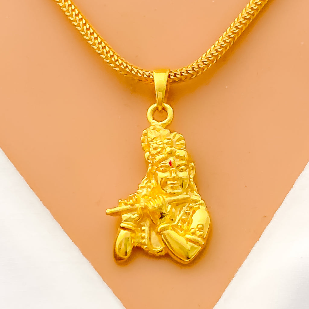Sophisticated Pleasing 22k Gold Krishna Pendant – Andaaz Jewelers