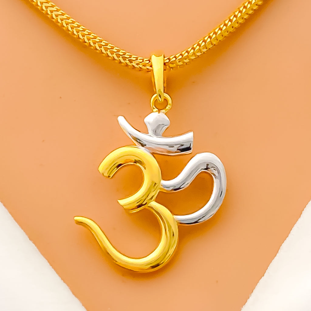 Lush Sparkling 22k Gold OM Pendant – Andaaz Jewelers