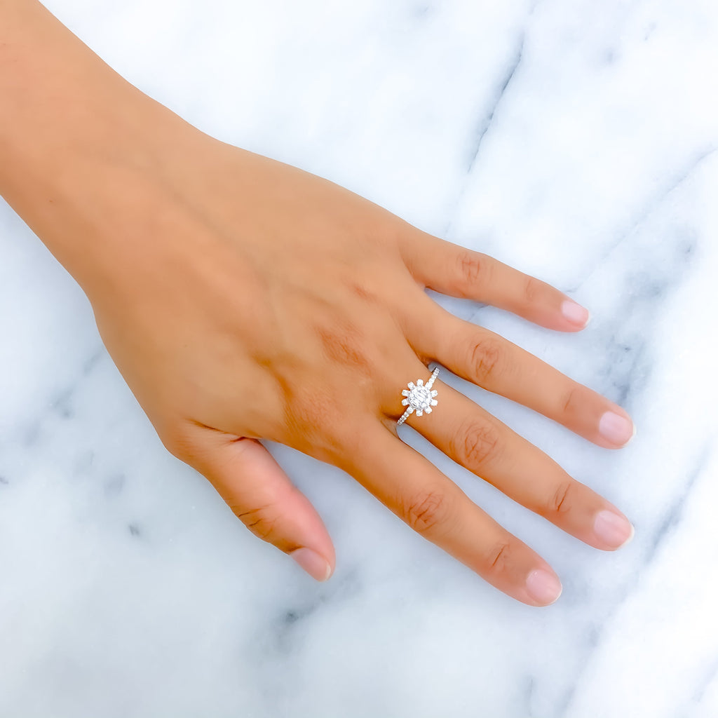 Posh Palatial Floral Diamond + 18k Gold Ring – Andaaz Jewelers