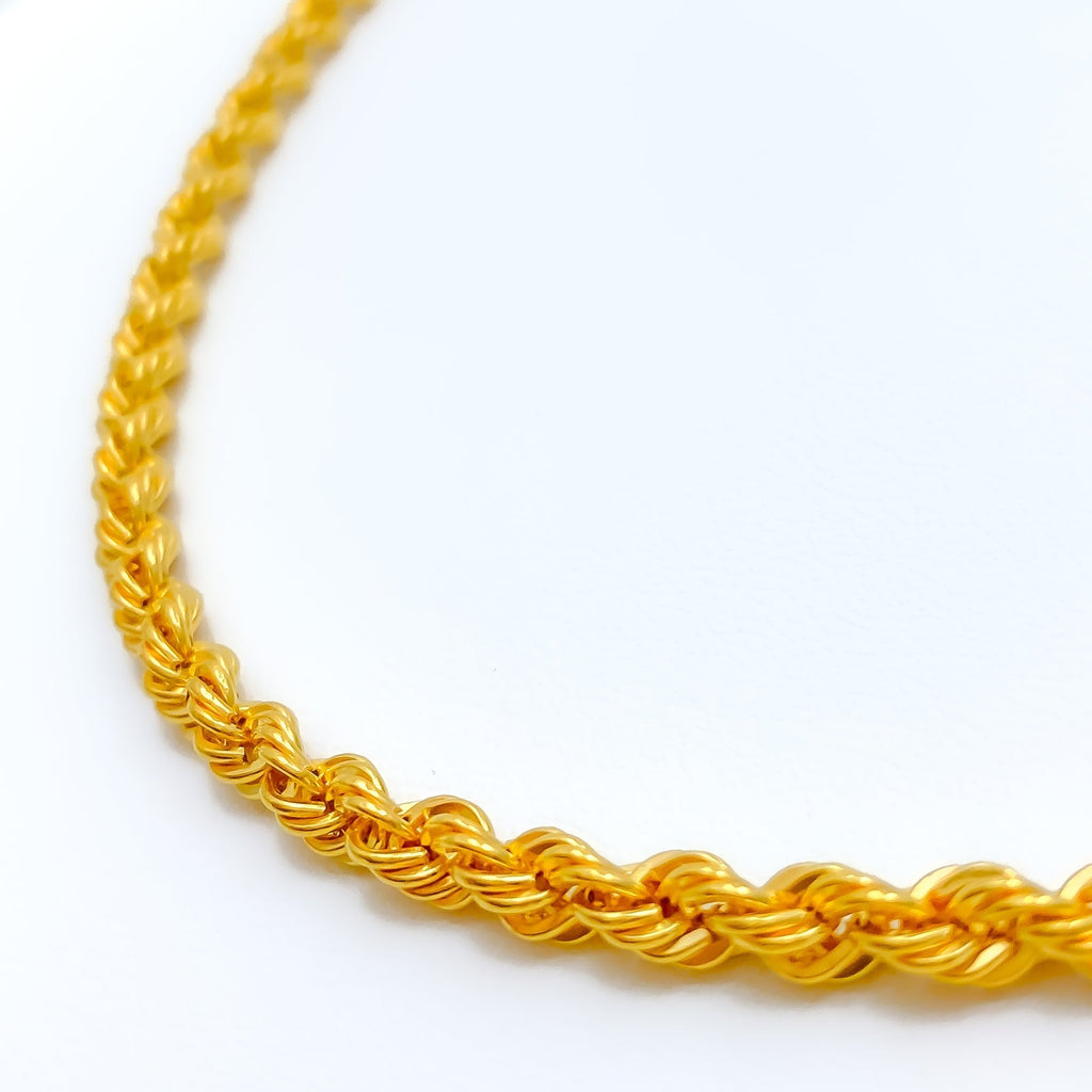 Medium Hollow 22K Gold Rope Chain - 18" – Andaaz Jewelers