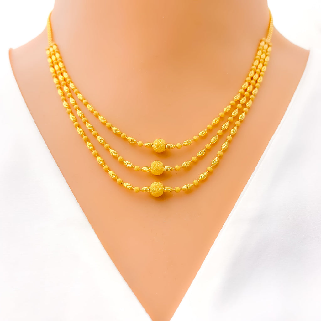 Sparkling Posh 22K Gold Three Lara Necklace Set – Andaaz Jewelers