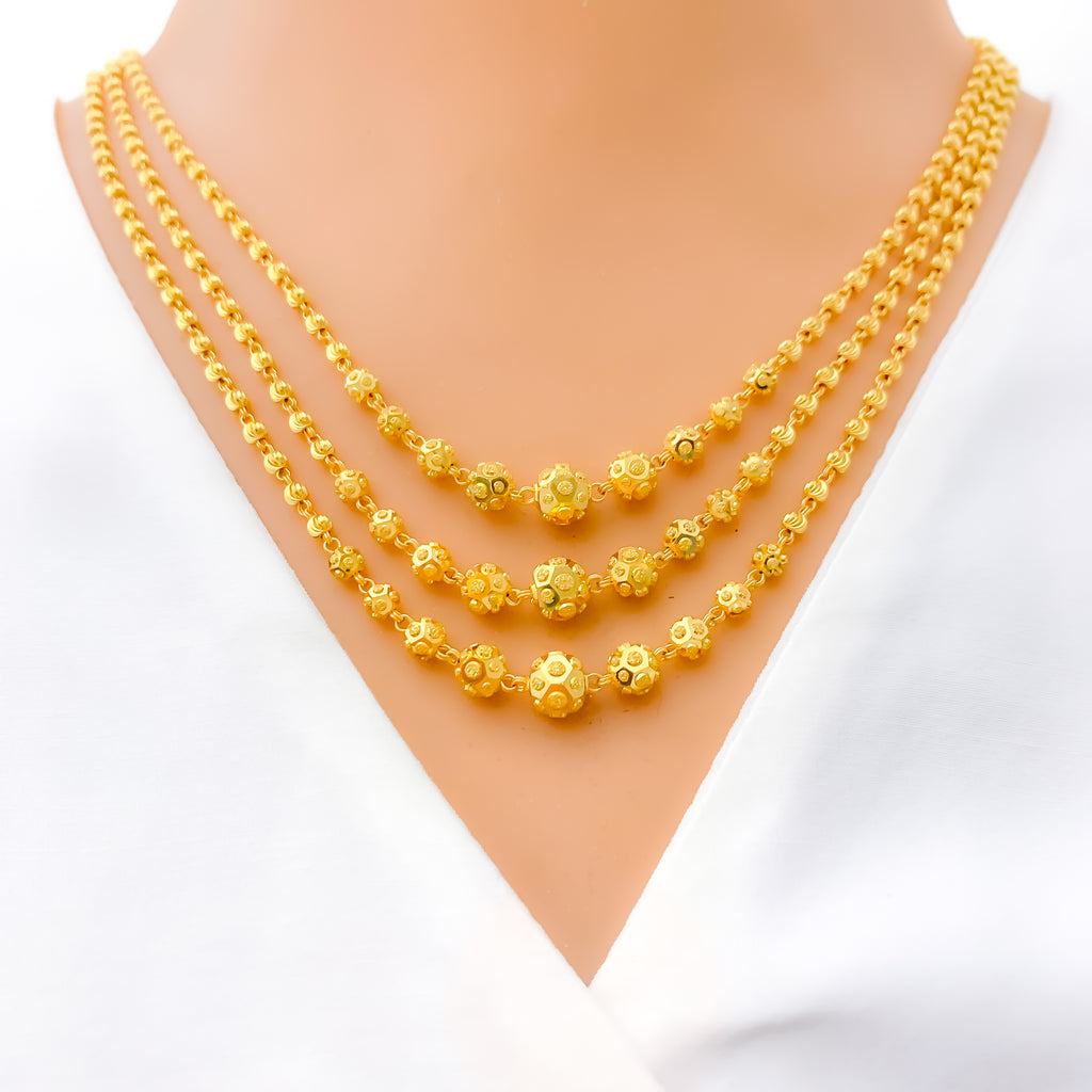 Posh Elegant Layered 22k Gold Necklace Set – Andaaz Jewelers