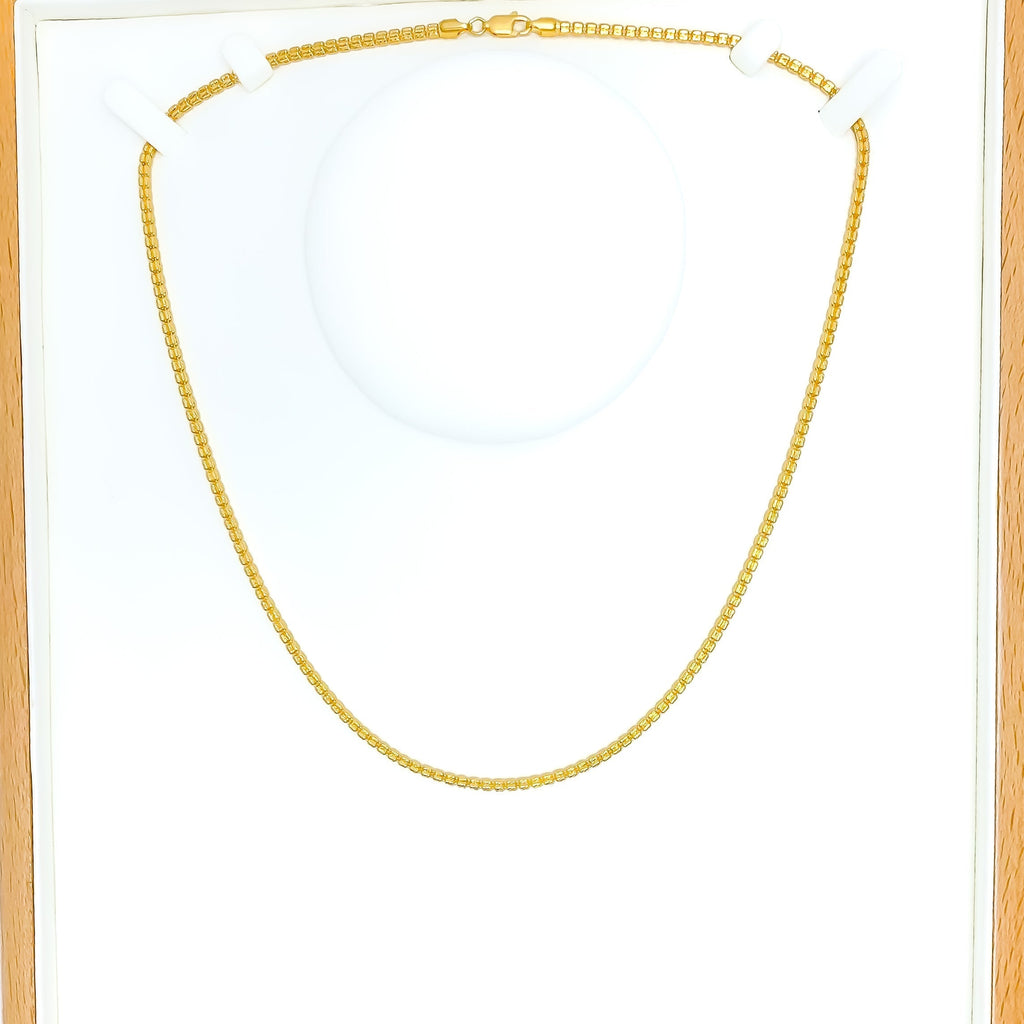 Classy Square Bead 22k Gold Chain - 18" – Andaaz Jewelers