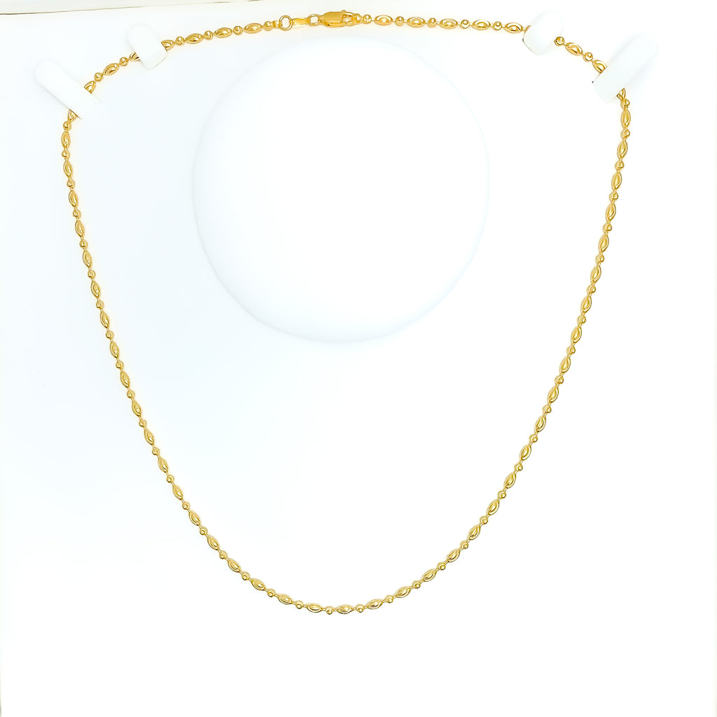 Alternating Wavy 22k Gold Chain - 18" – Andaaz Jewelers