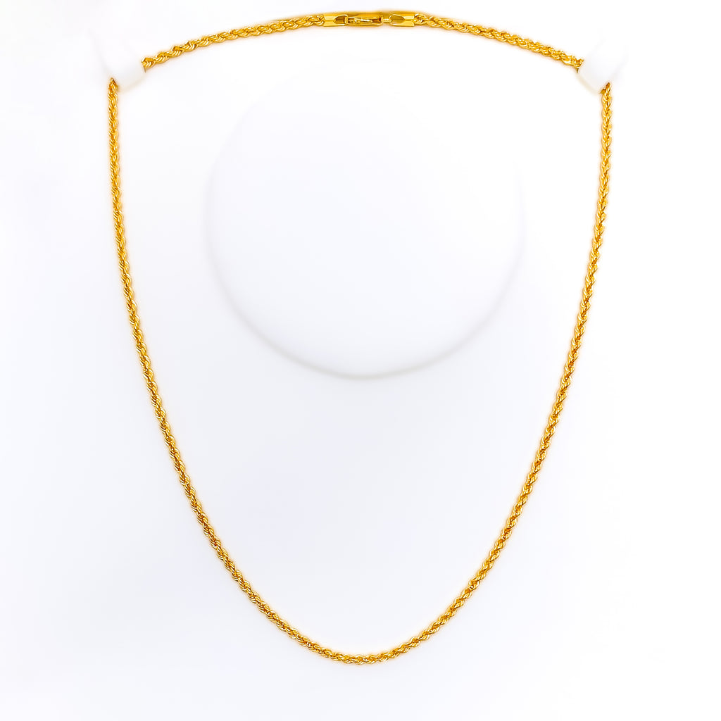 Thin Hollow 22k Gold Rope Chain - 16" – Andaaz Jewelers