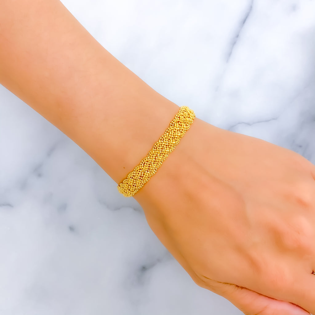 Special Braided 21k Gold Rope Chain Bracelet – Andaaz Jewelers