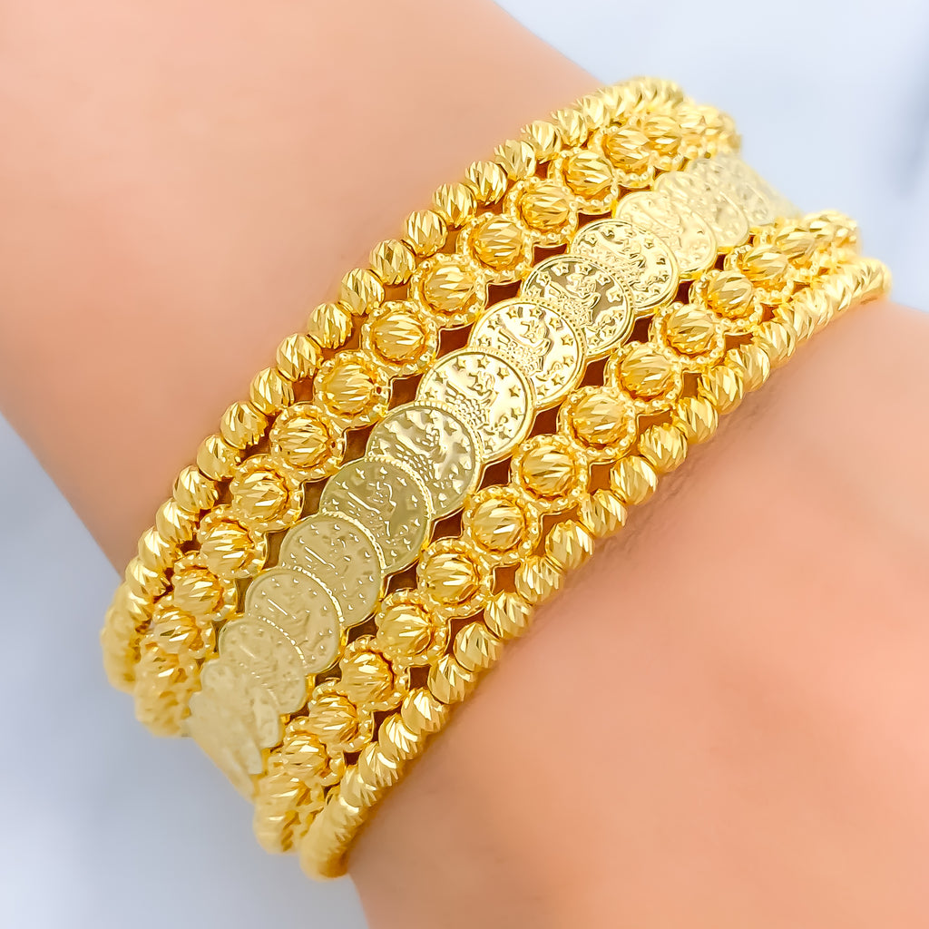 Bold 21k Gold Coin Bangle Bracelet – Andaaz Jewelers