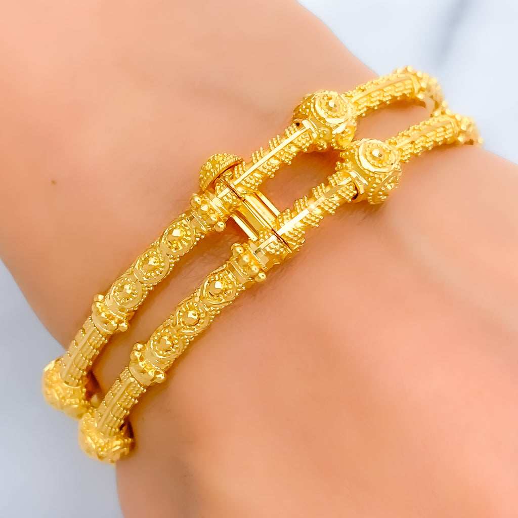 Fine Vibrant 22k Gold Pipe Bangle – Andaaz Jewelers