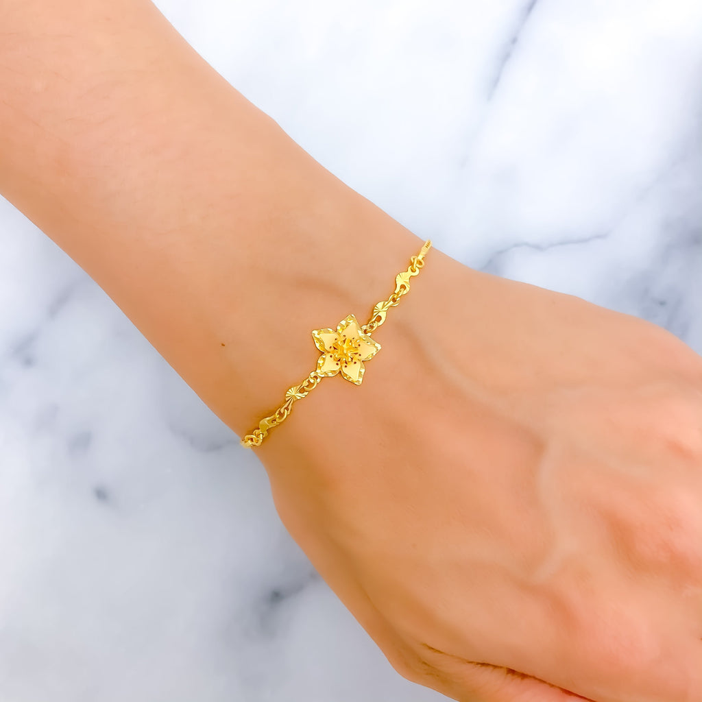 Lavish 22k Gold Lily Bracelet – Andaaz Jewelers