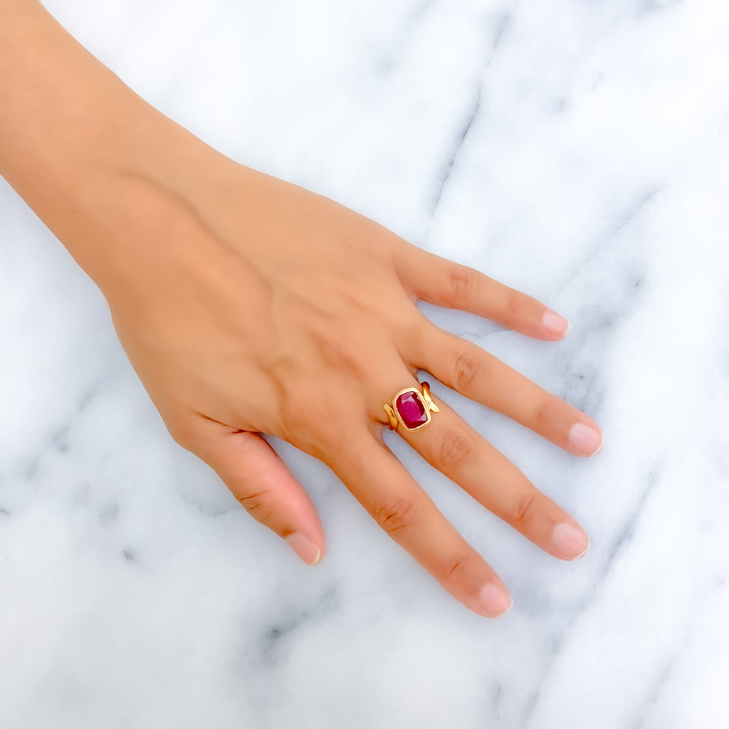Lavish 22K 5.8CT Gold Ruby Ring – Andaaz Jewelers