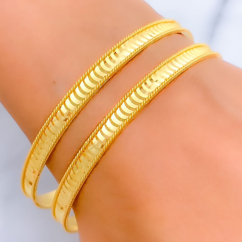 High Finish Layered 22k Gold Bangle Pair – Andaaz Jewelers