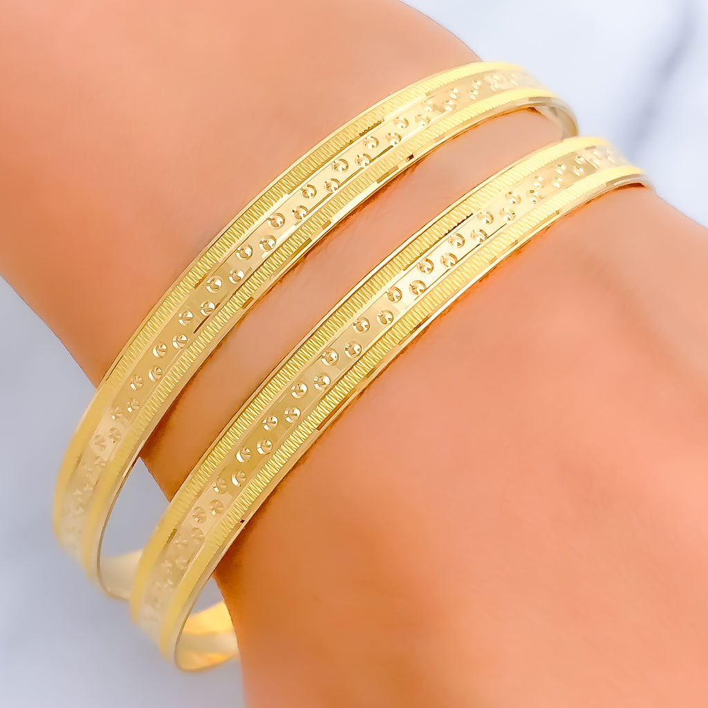Delightful Dotted 22k Gold Bangle Pair – Andaaz Jewelers