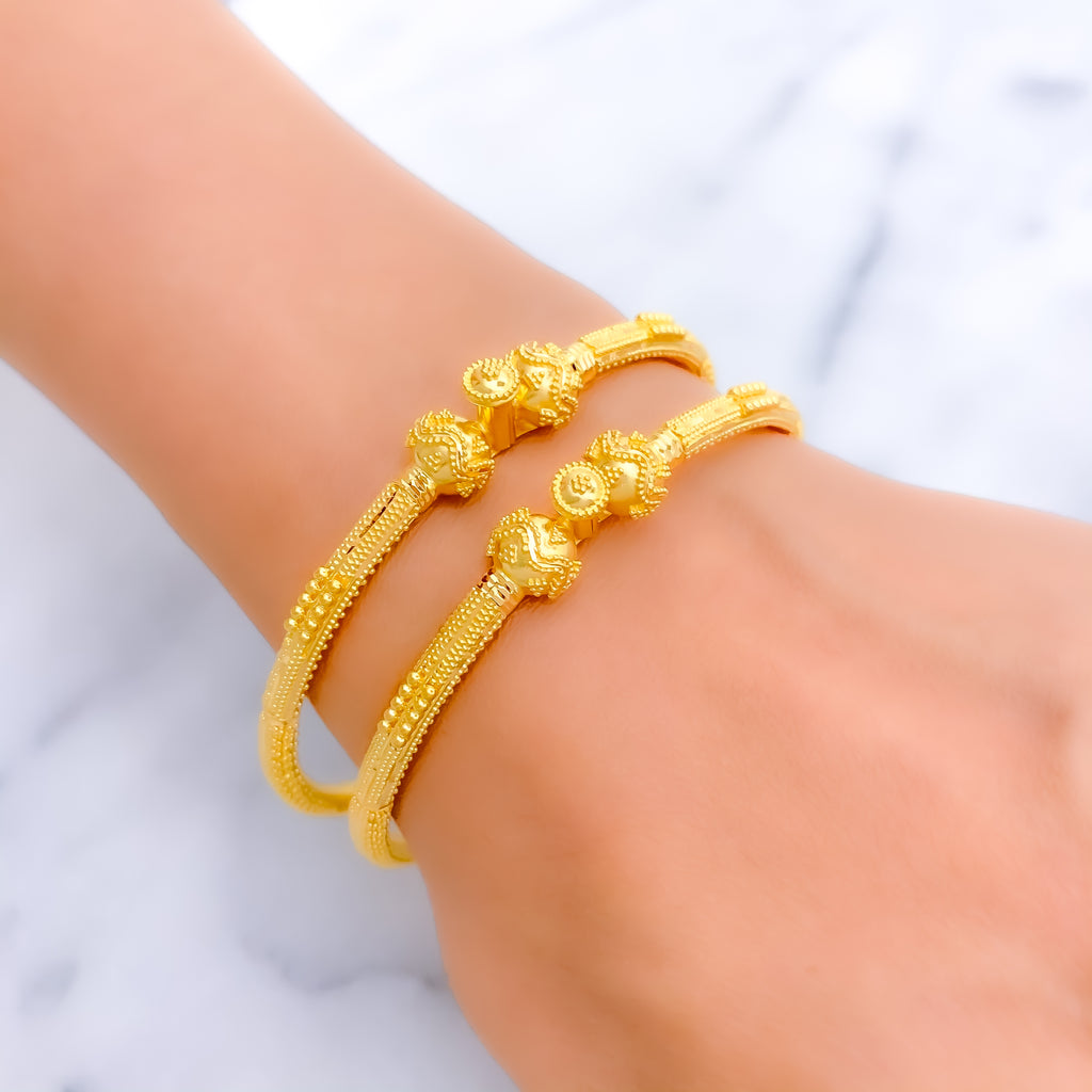 Classic Graceful 22k Gold Pipe Bangles – Andaaz Jewelers