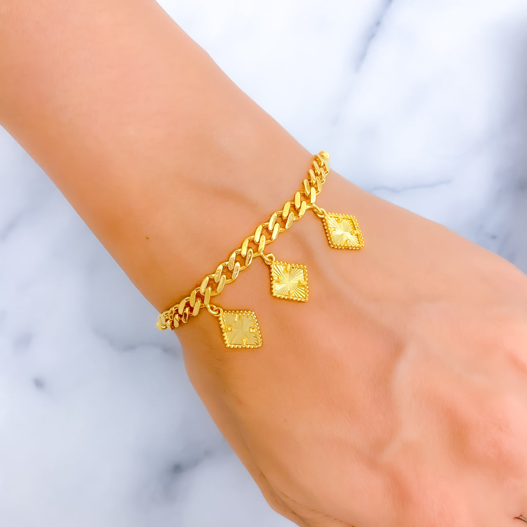 Dazzling Rhombus 21k Gold Bracelet – Andaaz Jewelers