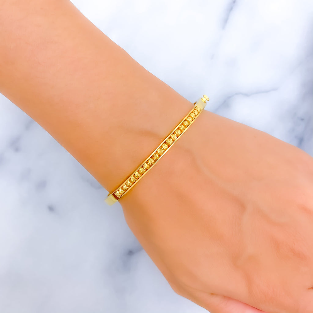 High Finish Beaded 22k Gold Bangle Bracelet – Andaaz Jewelers