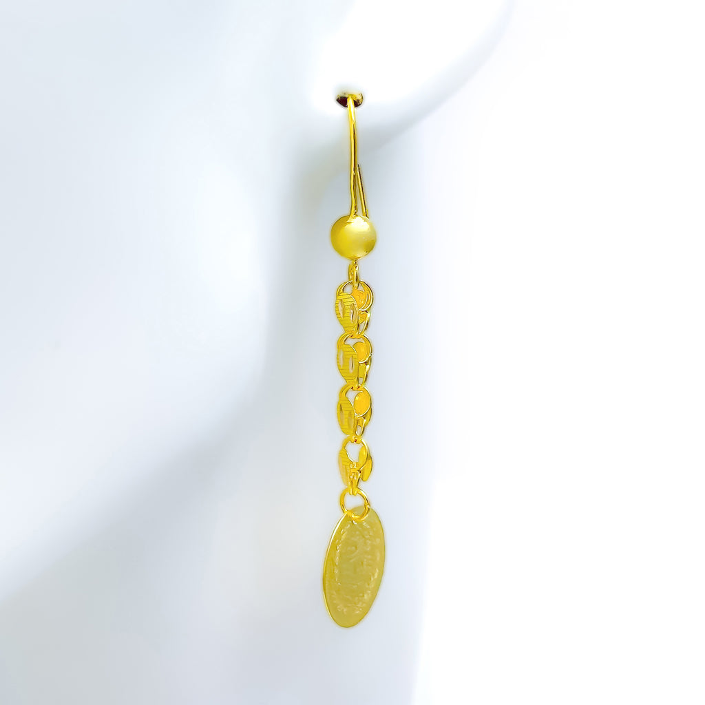 Lavish Coin 21k Gold Hanging Earrings – Andaaz Jewelers