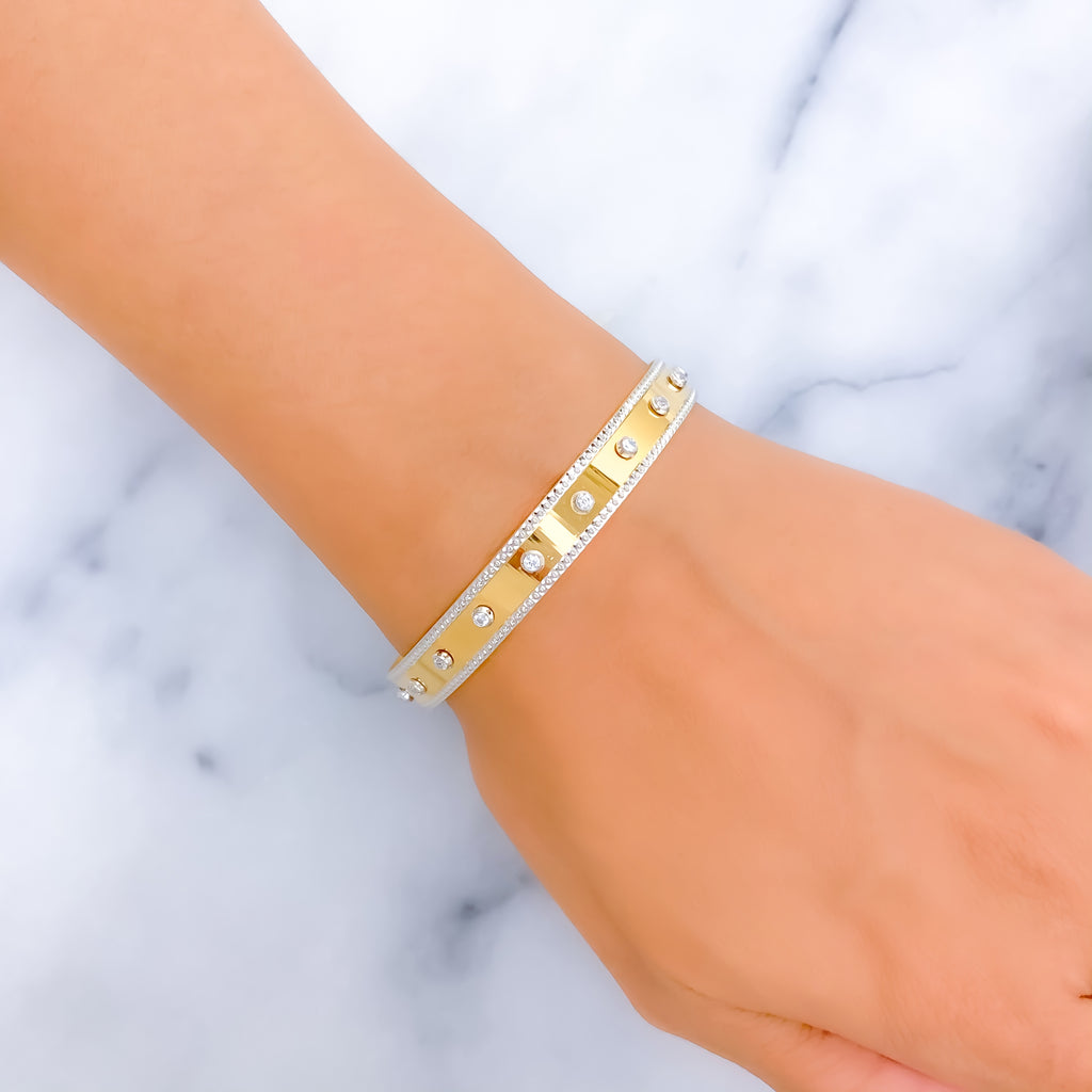Exclusive sleek 22k Gold CZ Bangle – Andaaz Jewelers