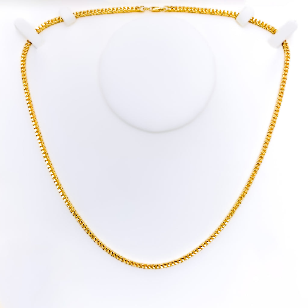 Fancy Wheat Fox 22K Gold Chain - 20" – Andaaz Jewelers