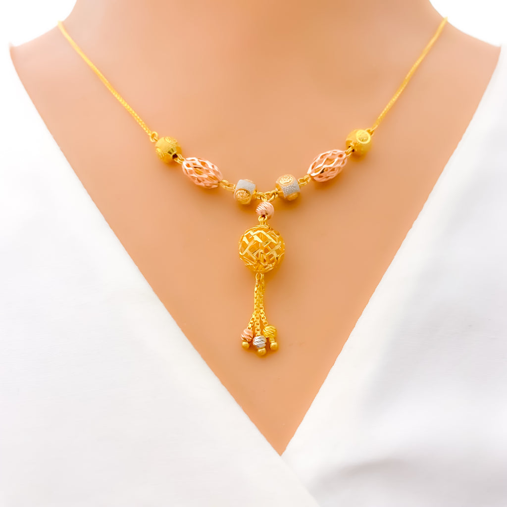 Stunning 22K Rose Gold Cutwork Necklace – Andaaz Jewelers
