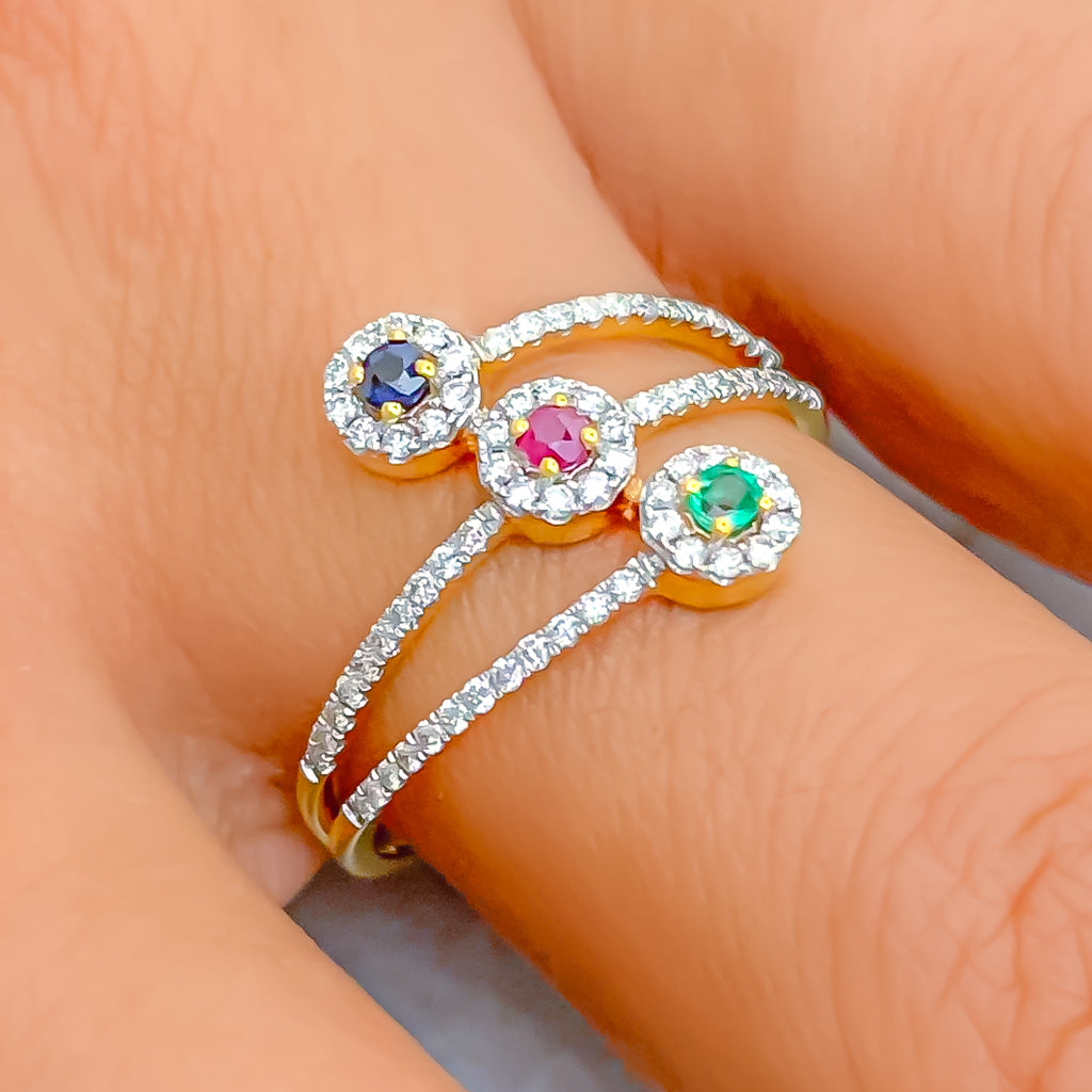 Unique Posh Trio 18K Gold + Diamond Ring – Andaaz Jewelers