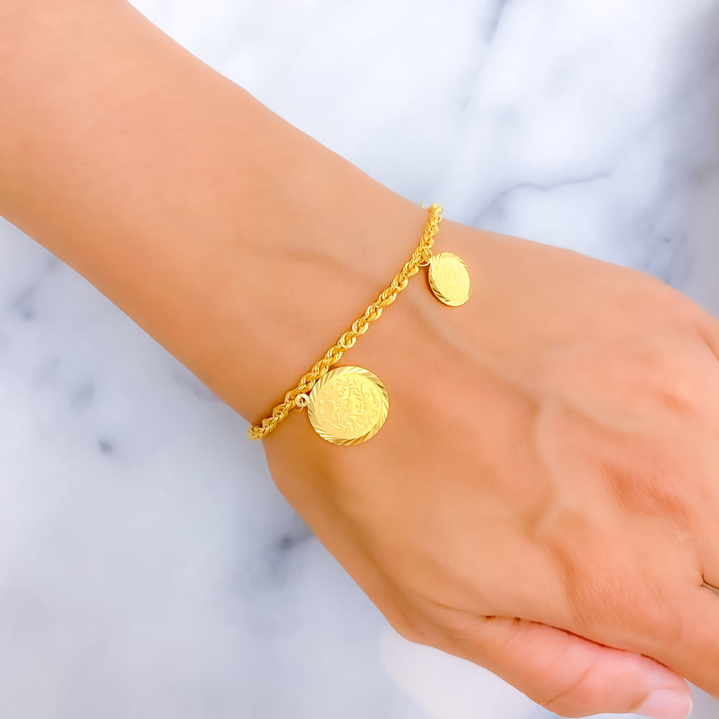 Opulent Gleaming 21k Gold Coin Bracelet – Andaaz Jewelers