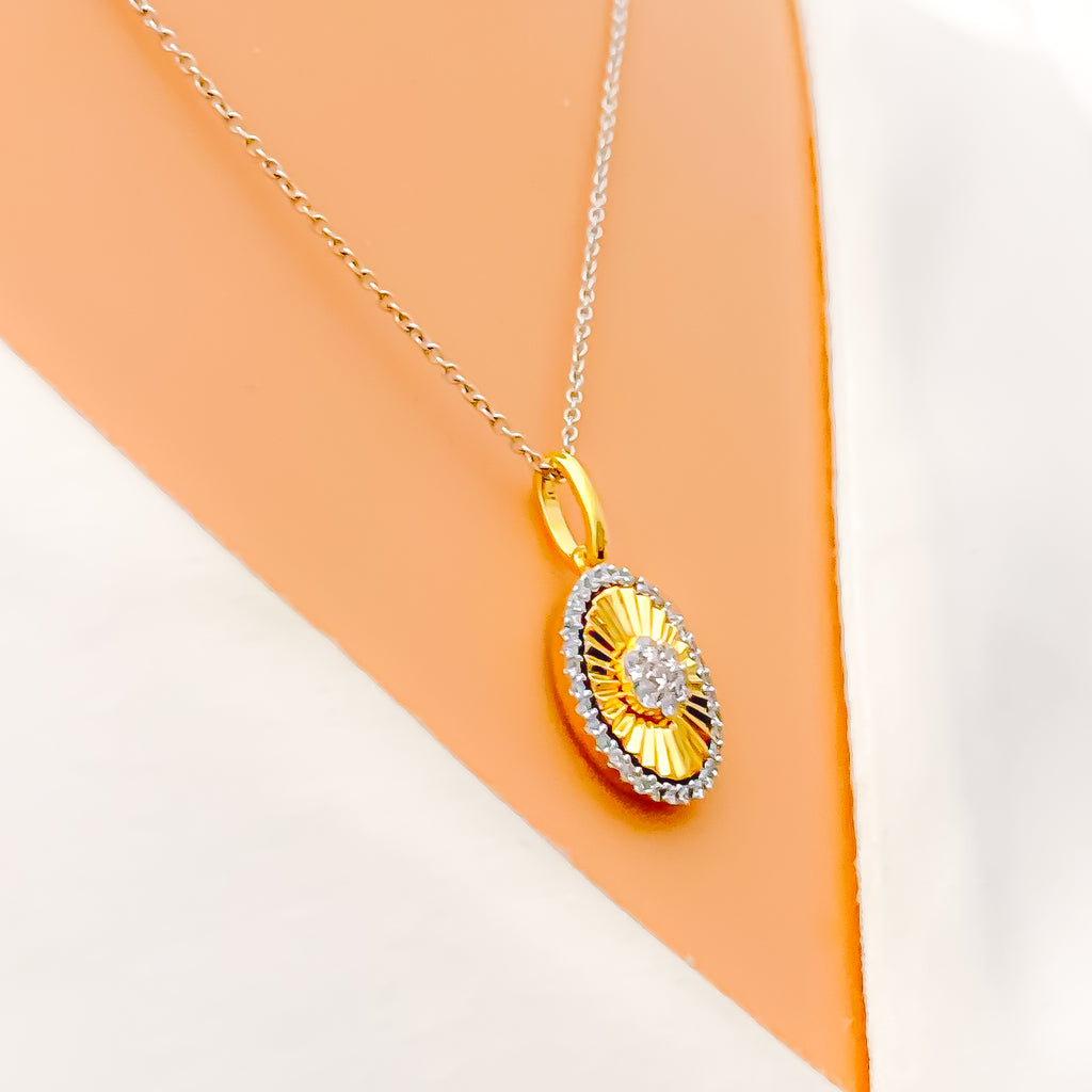 Sparkling Striped Diamond + 18k Gold Pendant Set – Andaaz Jewelers