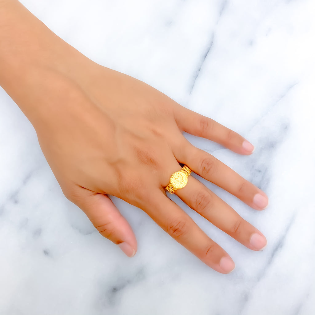 Classic Engraved Turkish 22k Gold Ring – Andaaz Jewelers