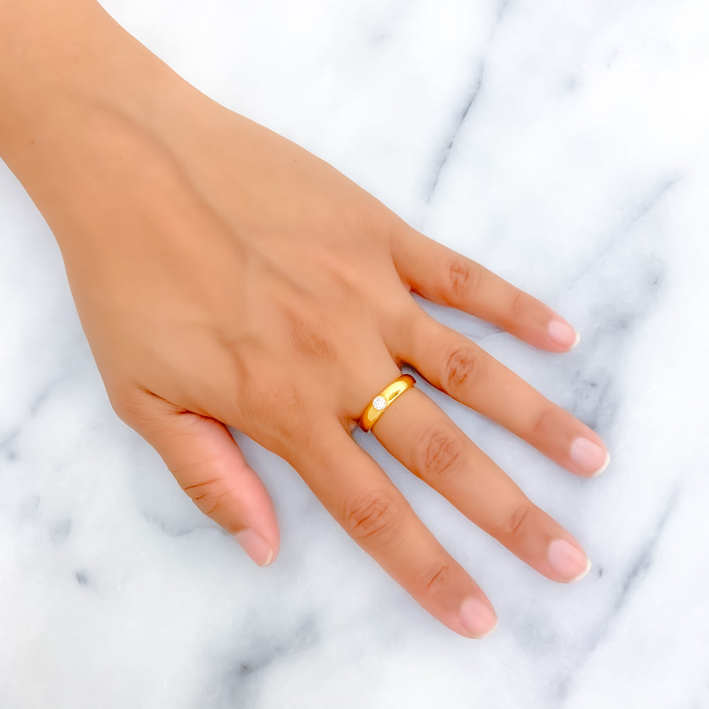 Posh Bezel Set Diamond + 18k Gold Ring – Andaaz Jewelers