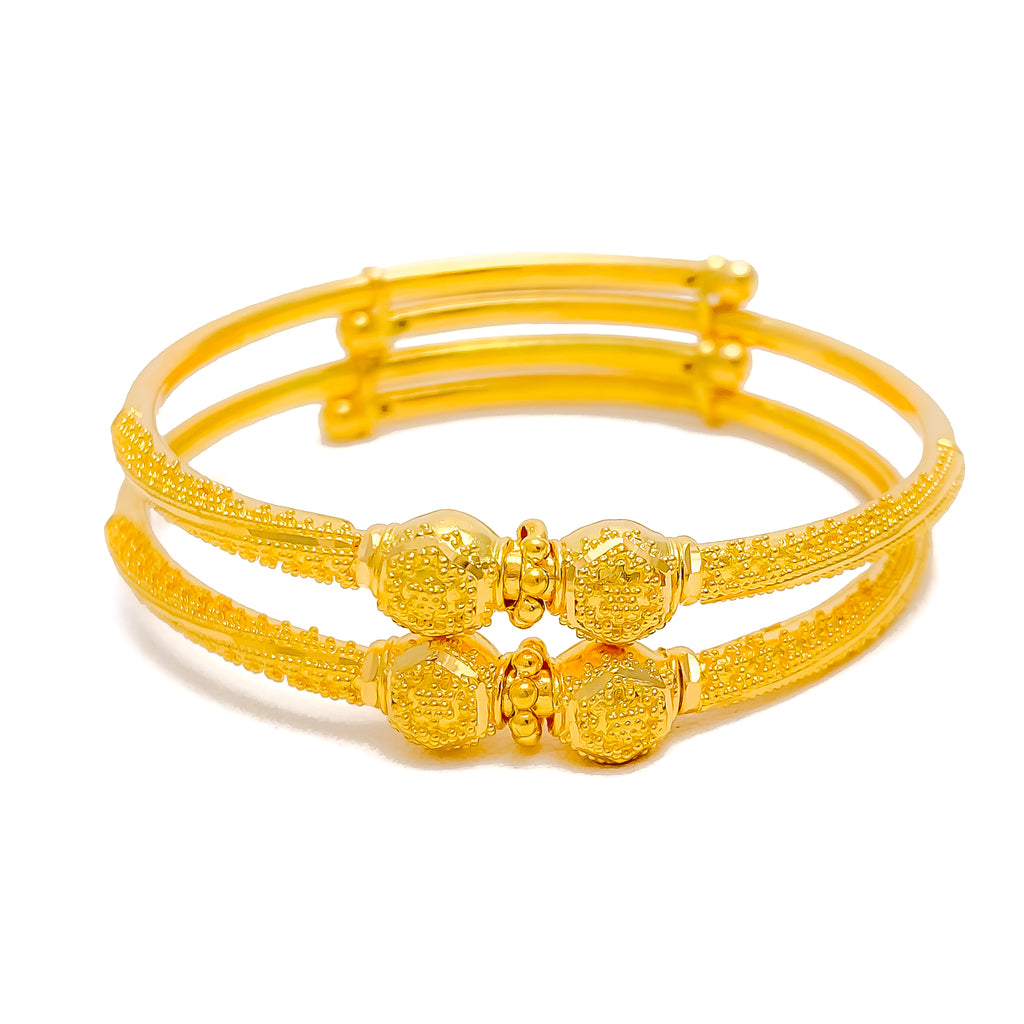 Etched 22k Gold Baby Bangle Pair – Andaaz Jewelers