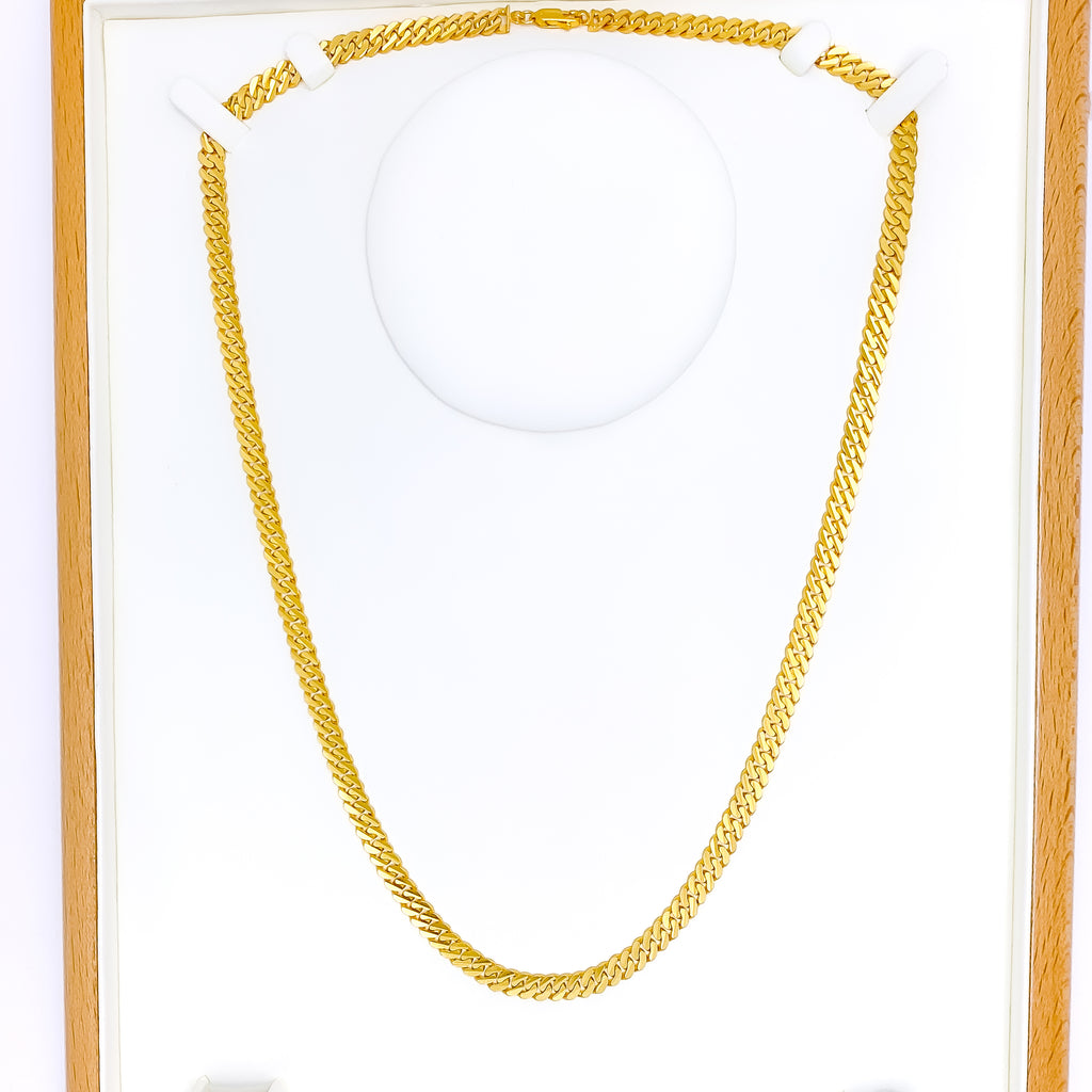 Flat Cuban Link 22k Gold Chain - 24" – Andaaz Jewelers